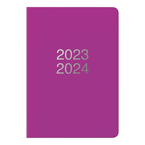 Letts of London Dazzle Academic Weekly Planner, August 2023 to July 2024, Week-to-View, Sewn Binding, Multilingual, A5 Size, 8.25" x 5.875", Purple (C031116-24)