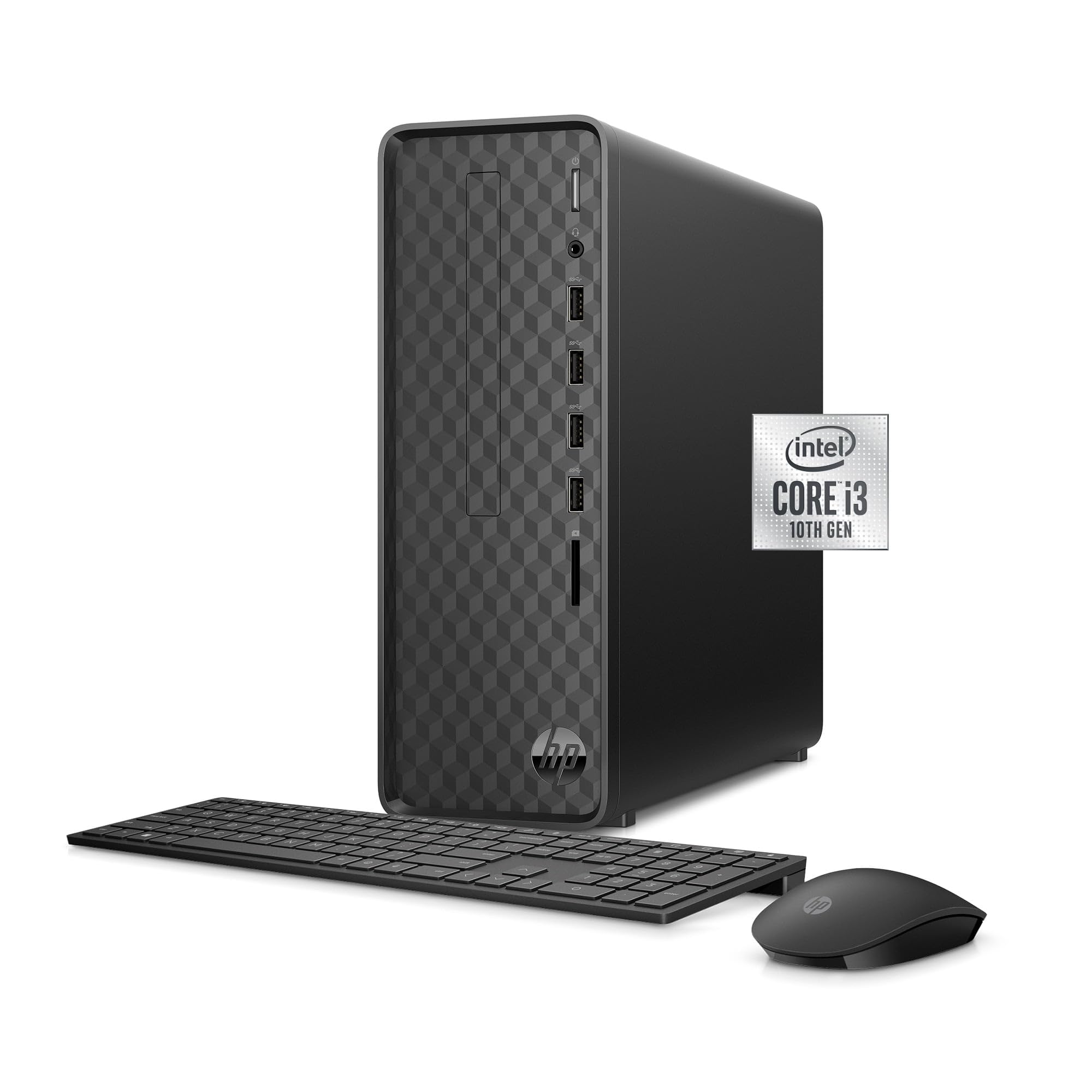 HP 2023 Slim Desktop Computer PC, Intel Core i3-10105 (Up to 4.4 GHz), 16GB RAM, 1TB SSD, WiFi, Bluetooth, HDMI, RJ-45, Mouse and Keyboard, Windows 11 Home, Dark Black