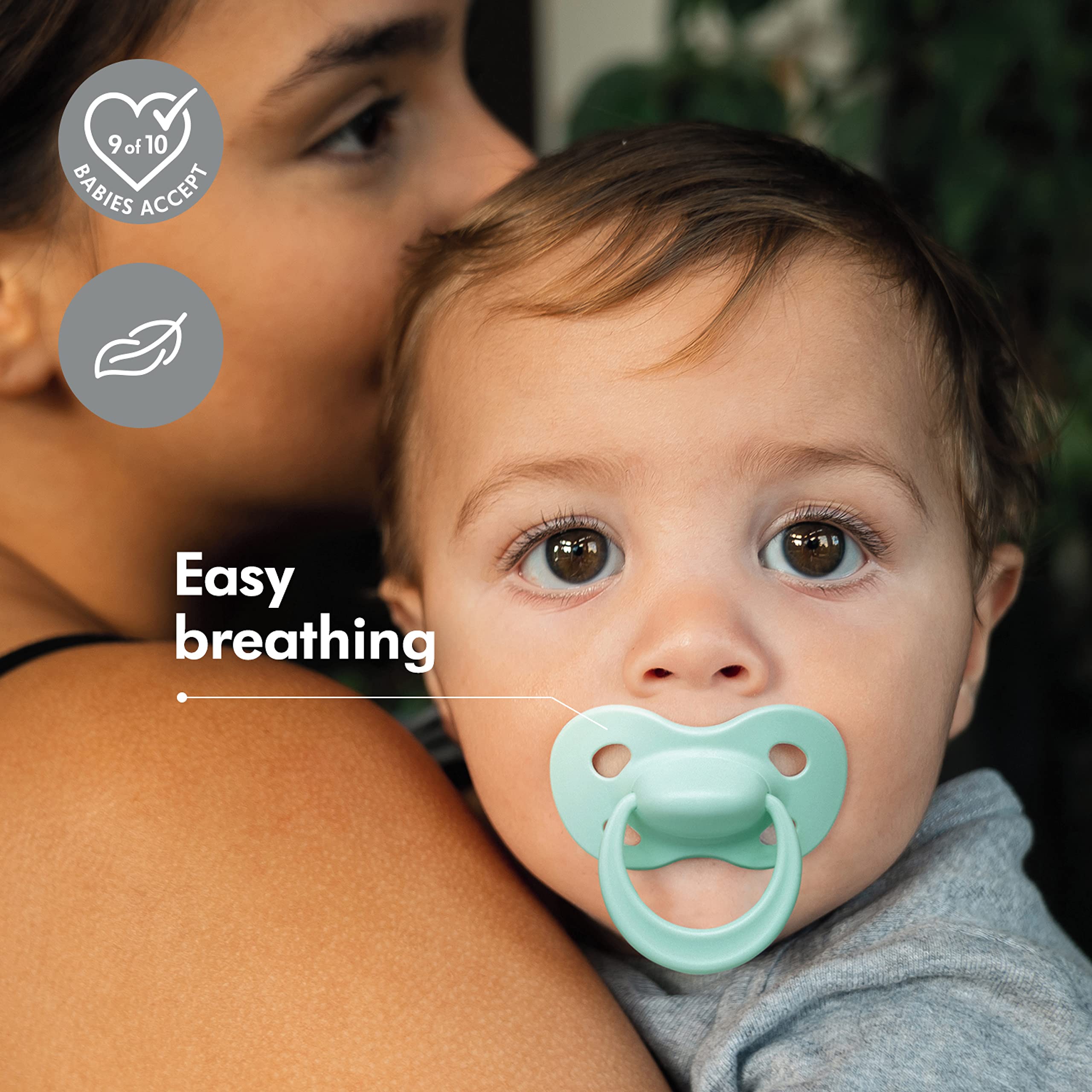 Medela Baby Pacifier | 18+ Months | BPA-Free | Lightweight & Orthodontic | 2-Count | Pastel Mint and Neutral