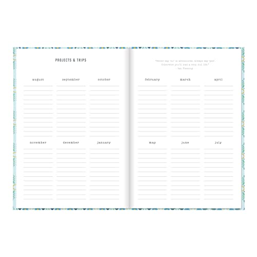 Letts of London Morocco Academic Weekly/Monthly Planner, August 2023 to July 2024, Week-to-View, Sewn Binding, Multilingual, A5 Size, 8.25" x 5.875", Sky (C031813-24)
