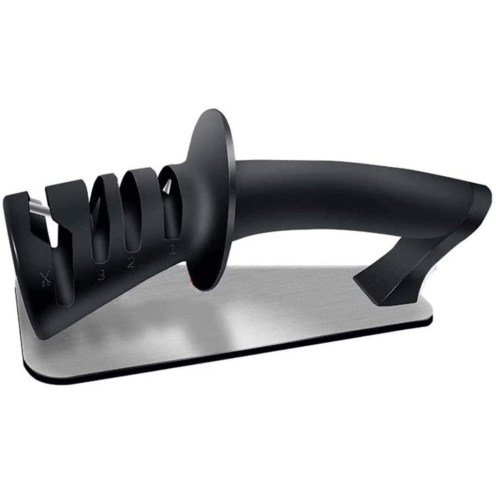 MZLXDEDIAN Knife Sharpeners - 4 Stage Kitchen Knife Scissor Sharpener to Repair, Restore, 4-in-1 Professional Manual Chef Steel Knife Scissor Sharp
