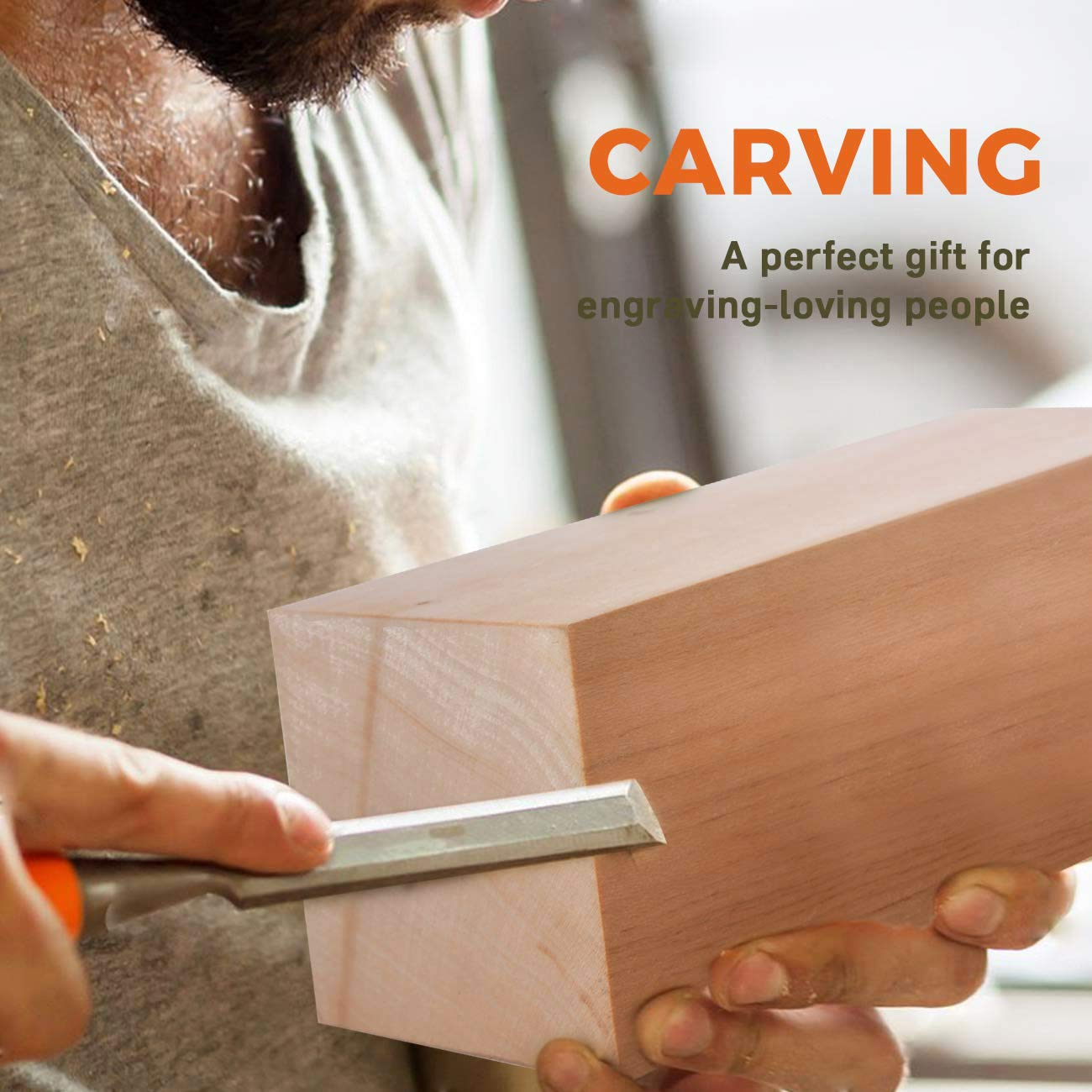 Kingcraft 12 Pack Basswood Carving Blocks Soft Solid Wooden Whittling Kit for Whittler Starter Kids