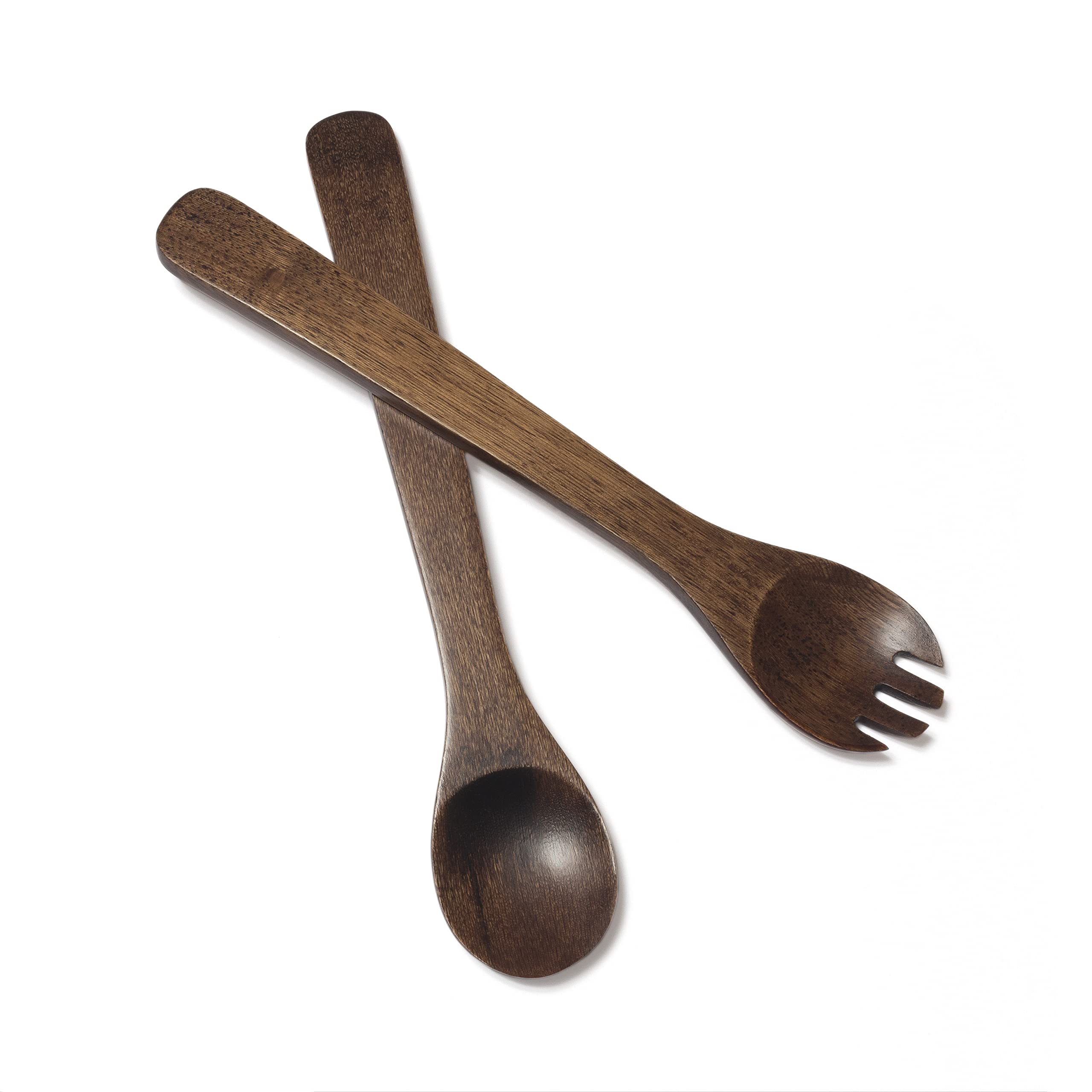 Lipper International Walnut Finish Long Salad Servers, One Pair, 13" x 2 1/2" x 5/16", 2 Count