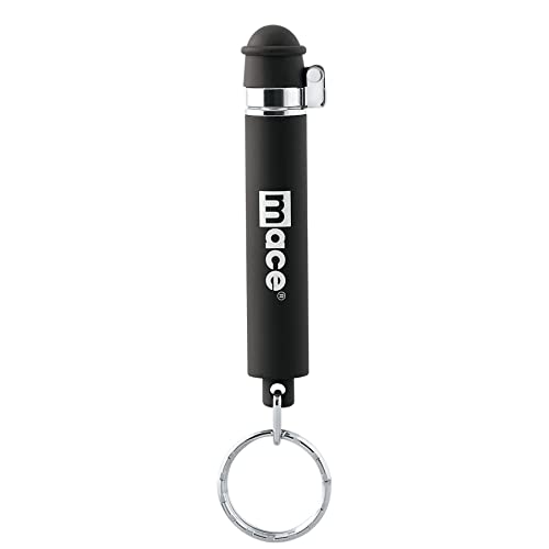 Mace Brand PepperGuard Police Strength Pepper Spray, Personal Model, Black ā Accurate 12ā Powerful Pepper Spray for Women & Men ā OC Spray Leaves UV Dye on Skin, Flip-Top Safety Cap for Self Defense