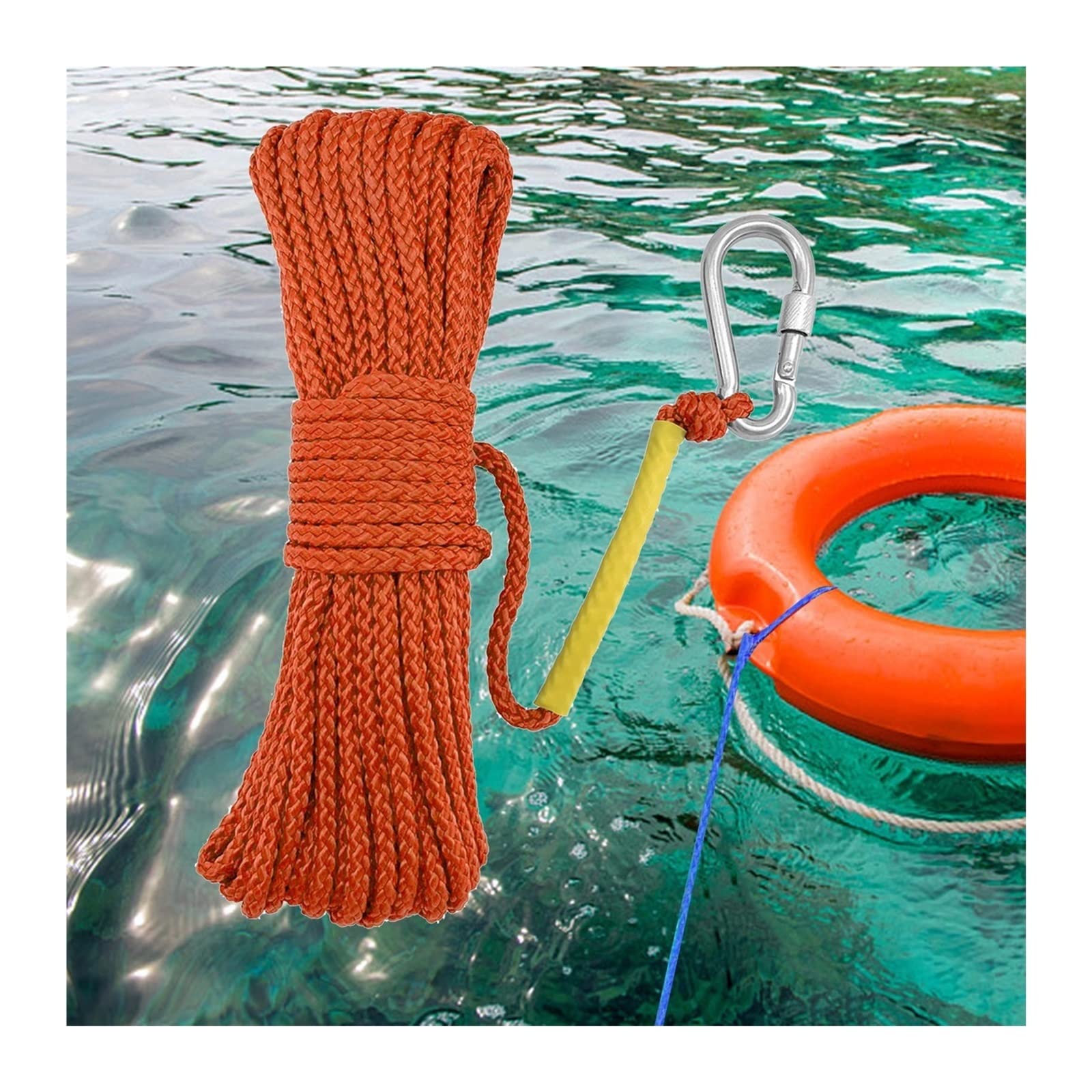 MEFESE Fishing Nylon Rope, with Spring Hook for Magnet Fishing Crafting Boat Anchor