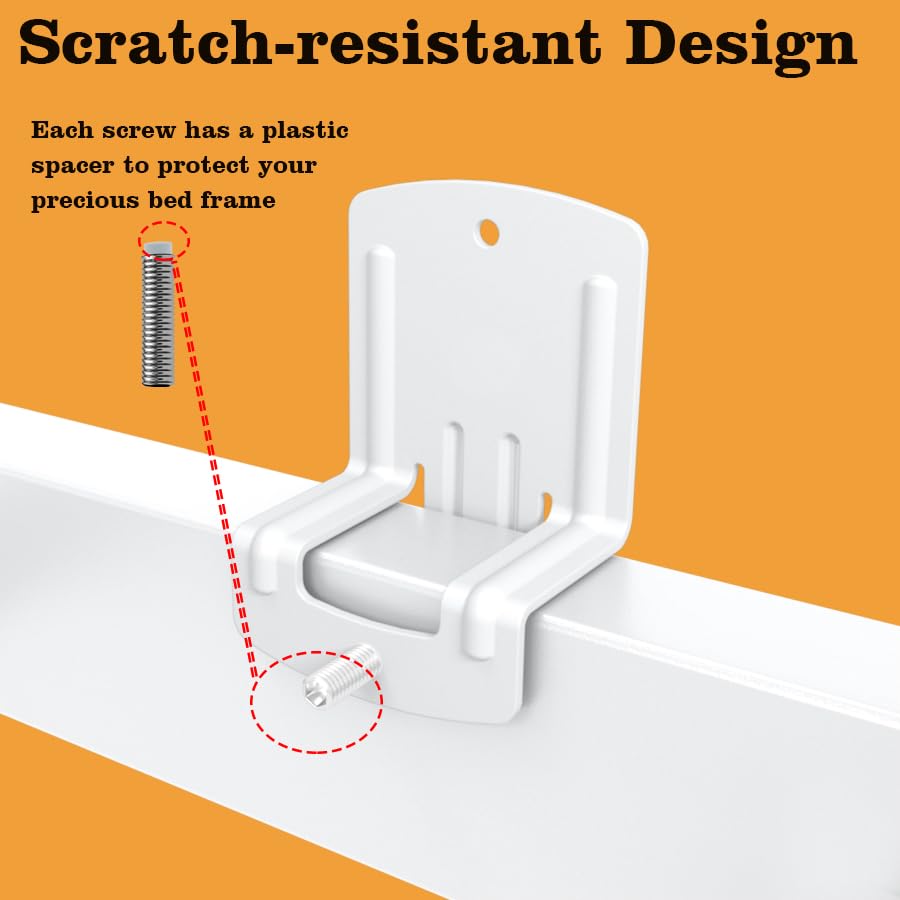Set of 6 Metal Anti-Slip Mattress Gaskets - Prevents Sliding & Keeps Mattress in Place/Enjoy Peaceful Nights- Easy Installation/Solid Design White
