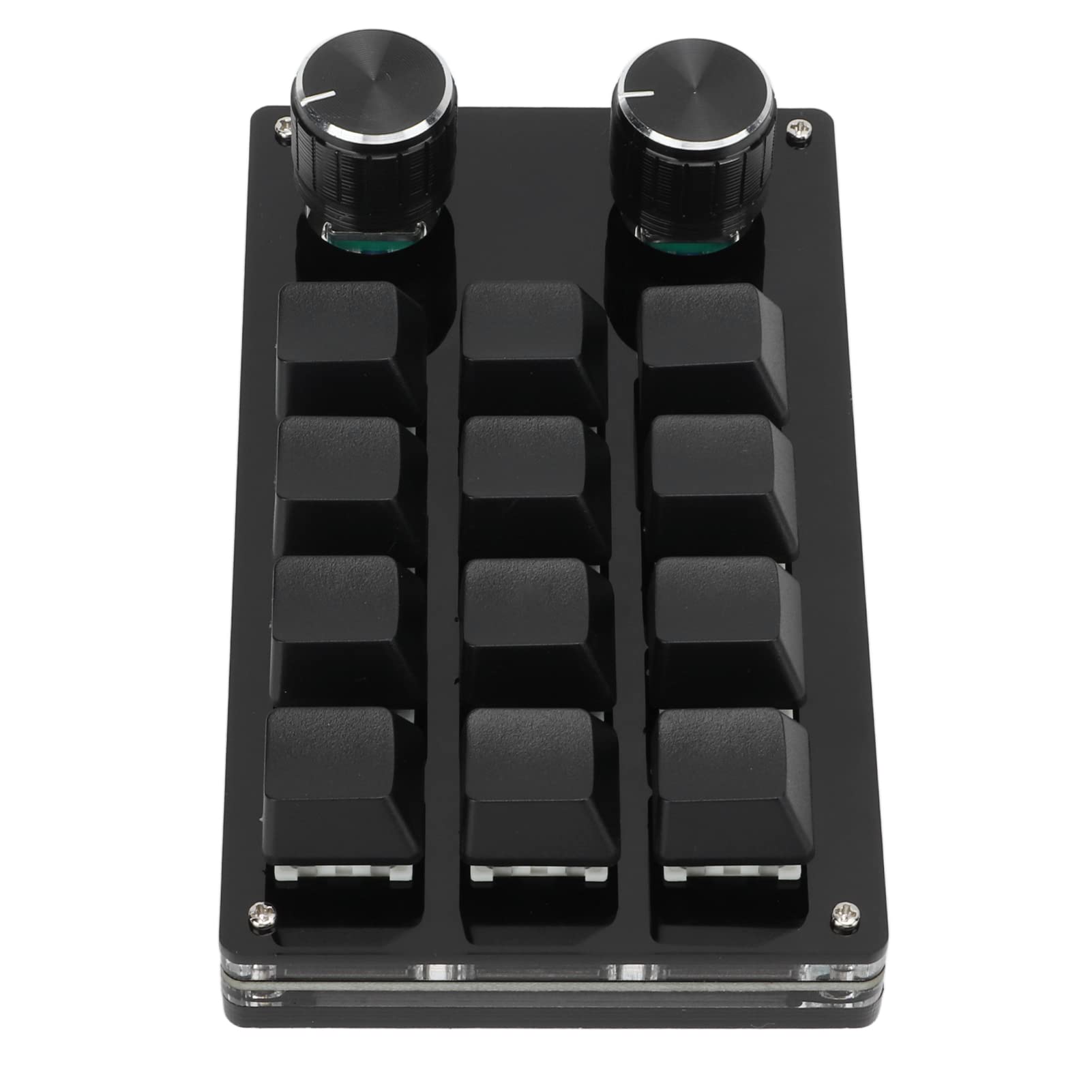 Mini 12 Key Keypad Mechanical Keyboard, RGB Multifunction DIY Programmable Keypad, One Handed Macro Mechanical with Adjustment Knob for Office Gaming Lab(Black)