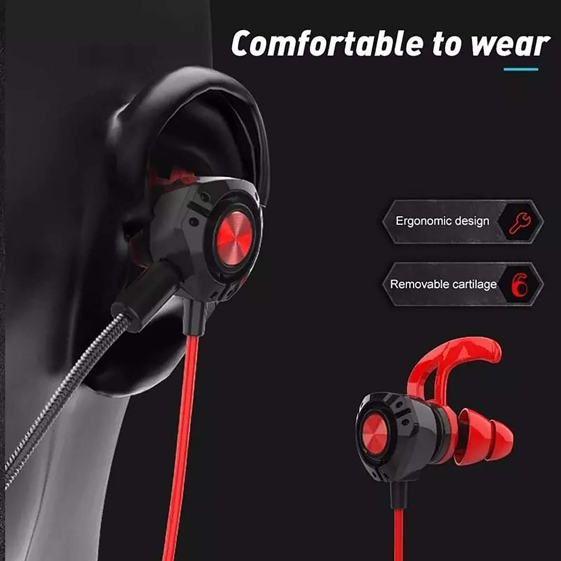 kai bao city Gaming Earbuds 3.5mm Jack with Microphone Headset with Detachable Mic Volume Control Headphone for Smart Phone PC Xbox One PS4 for iOS Android (Black 1)