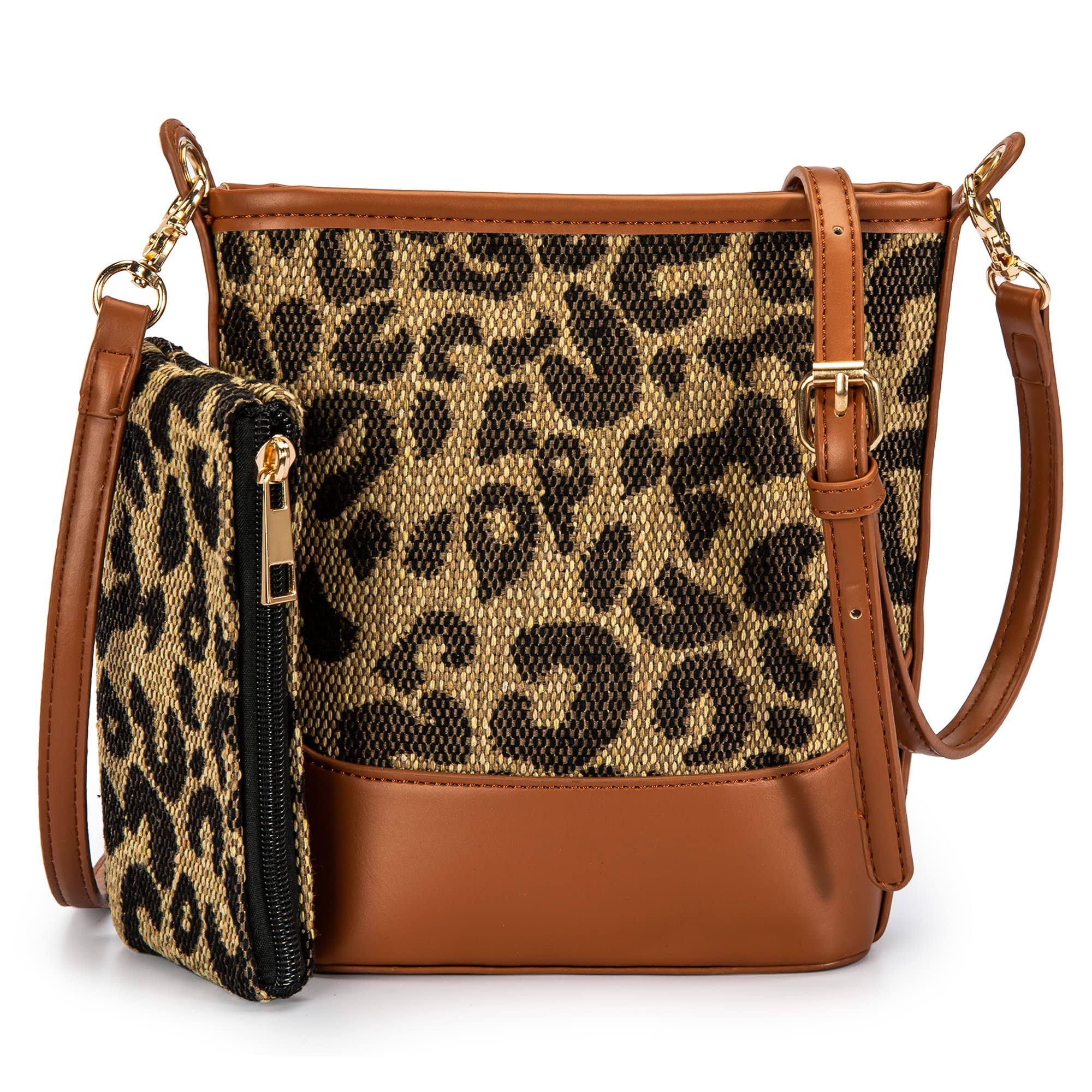 Montana West Crossbody Bag 2 pcs Purses Set Small Leopard Handbags with Wallet for Women MWC2-114LP