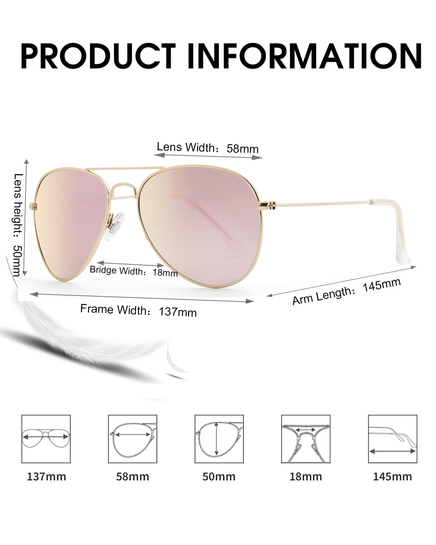 JOOX Polarized Aviator Sunglasses for Women Men, UV400 Protection Lens and Lightweight Metal Pilot Frame