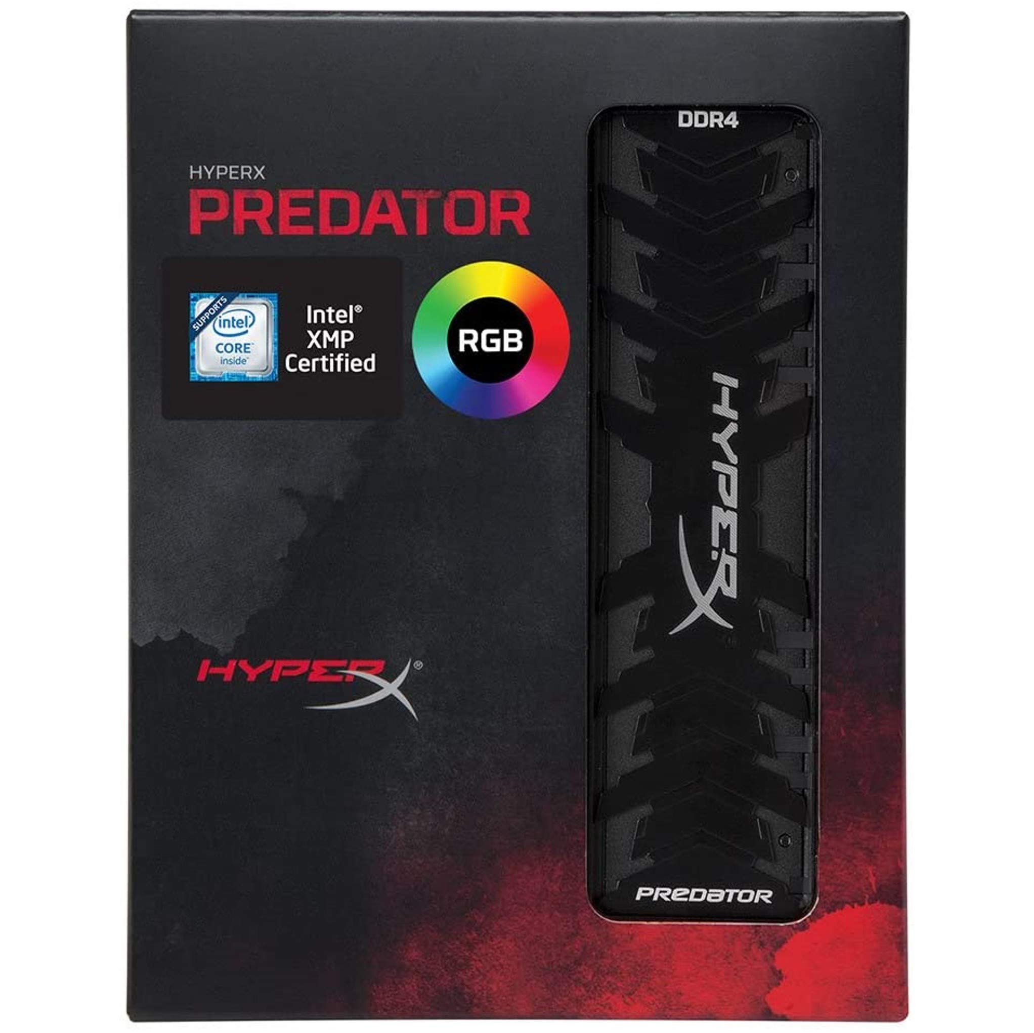 HyperX Predator DDR4 RGB 16GB 3200MHz CL16 DIMM XMP RAM Memory/Infrared Sync Technology- Black (HX432C16PB3A/16)
