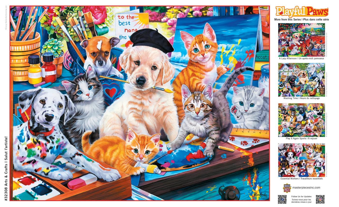 MasterPieces Playful Paws - Art's & Crafts 300pc Ezgrip Puzzle