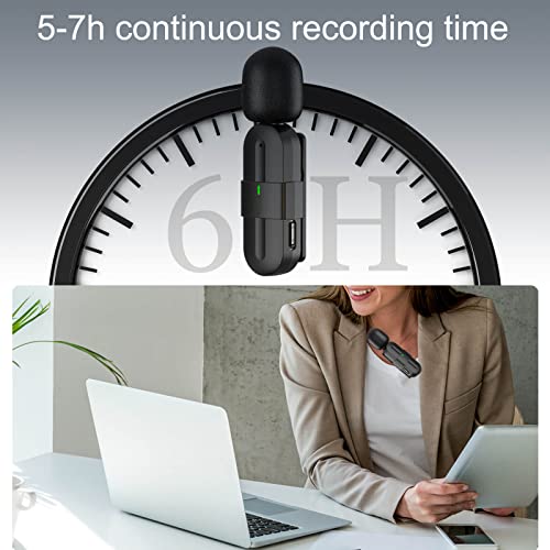 MYBESTFURN Wireless Lavalier Microphone for iPhone iPad, Android Phone,Professional Lapel Mics with Clearer Audio, Mini Microphone for Video Recording, YouTube, Interview, Tiktok, Vlog(2 Pack)