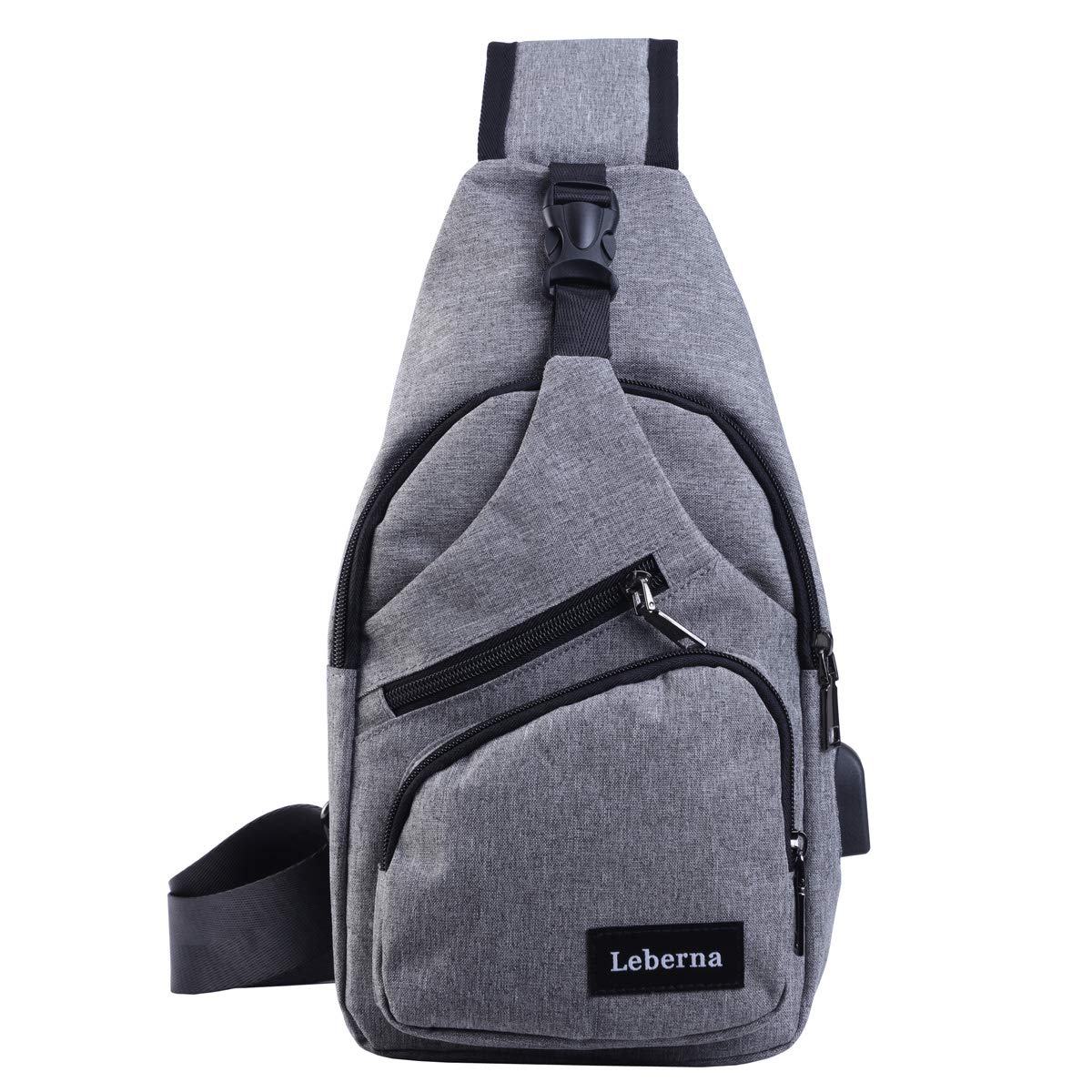 LEAFOREST Crossbody Sling Bag Shoulder Backpack for Travelling Hiking and Other Outdoor Activity Men and Women Grey