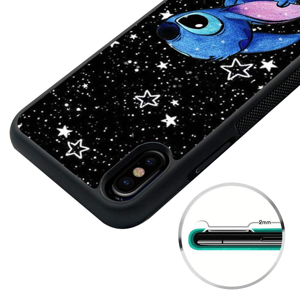 IStyleIShow Fashion Kawaii Starry Night Stitch Soft TPU for iPhone XR 6.1 Inch (2018) - Black