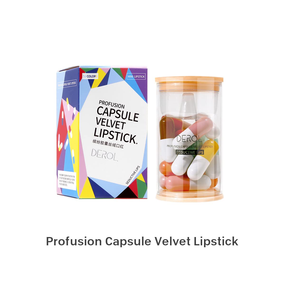 Kusslippe 16 Colors Mini Lipstick Set, Capsule Mini Lipsticks, Waterproof Long Lasting Mini Capsules Velvet Lipstick, Pill Shaped Lipstick (16PCS)