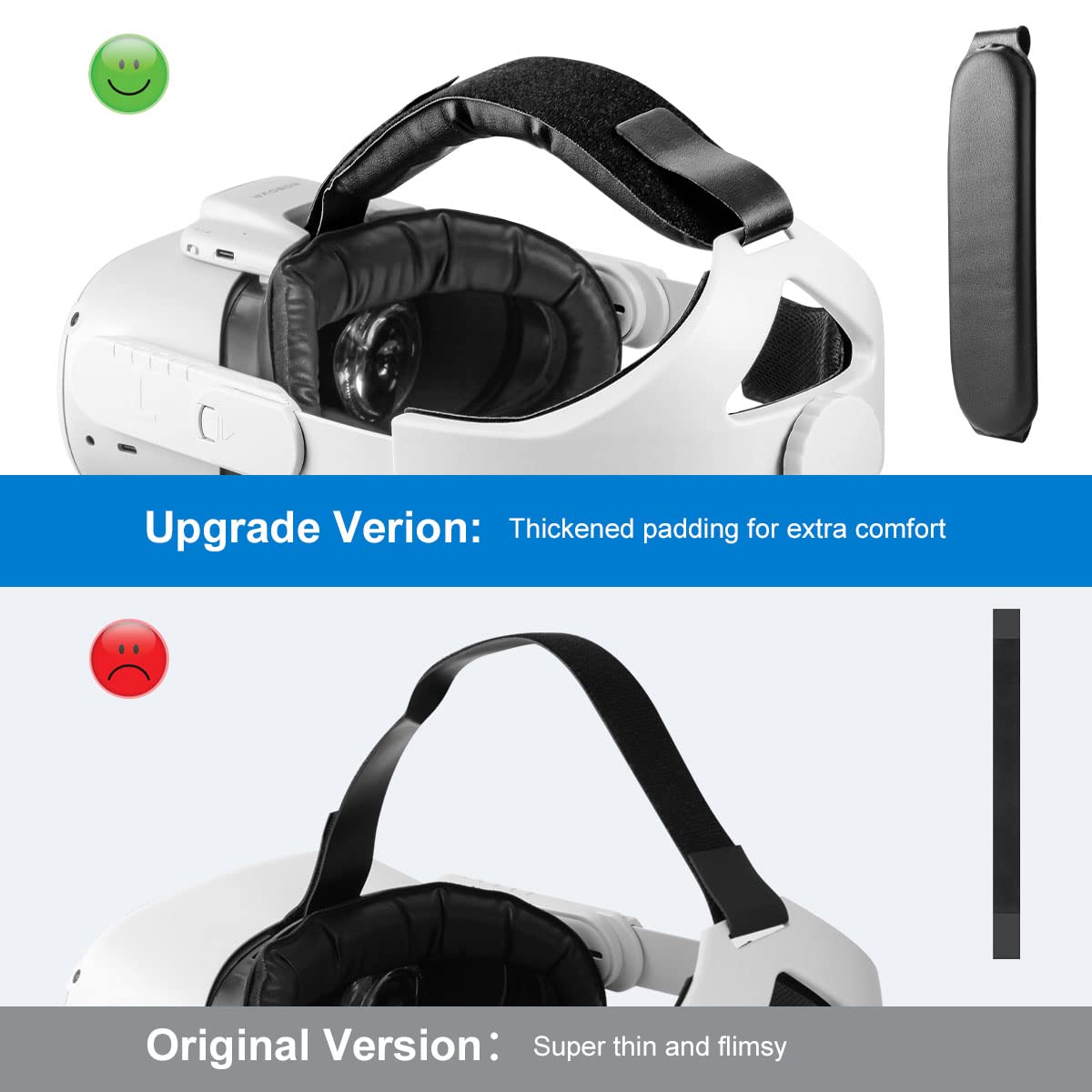 LANMU Adjustable Head Strap Compatible with Oculus/Meta Quest 2, Replacement Elite Strap for Enhanced Support and Comfort in VR