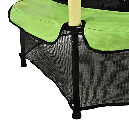 MengK FCH Kinder Trampolin Jumper 140 cm mit gepolsterten Stangen und Sicherheitsnetz, Gelb und Grün