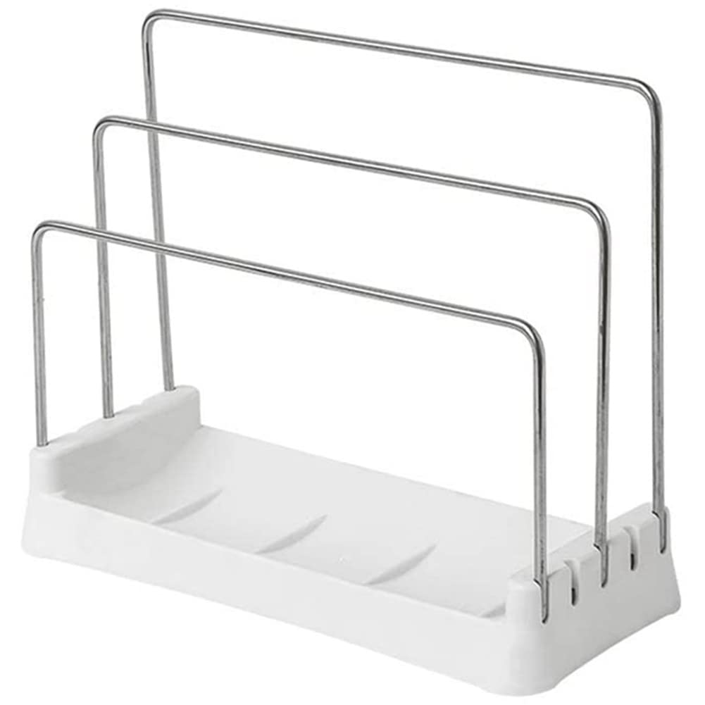 Jaquiain Cutting Boards Holder, Organizer Pantry Rack Bakeware Holder Chopping Board Organizer Kitchen Countertop Storage White