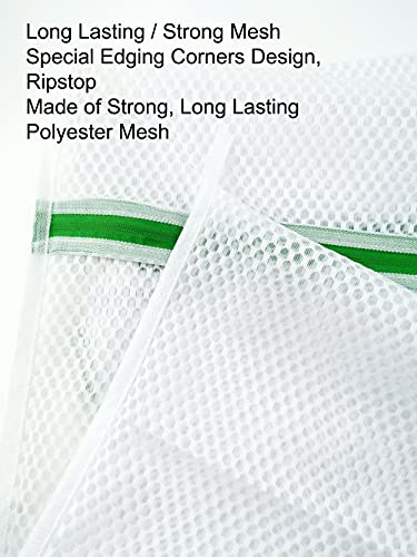 Mesh Laundry Bag, Oversize Delicates Washing Bag, Zipper Laundry Bag, Honeycomb Mesh Laundry Bags for Delicates, Student Dorm, Bedding, Stuffed Toys, Socks, Underwear, Bra Lingerie, Travel Laundry Bag, 2 Pack (24 x 24inch)