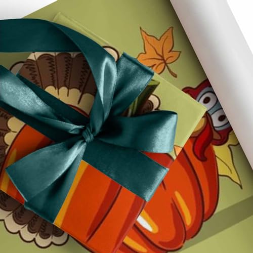 InterestPrint Thanksgiving Pattern Turkey Gift Wrapping Paper Gift Paper for Birthday, Holiday, Graduation 1 Piece