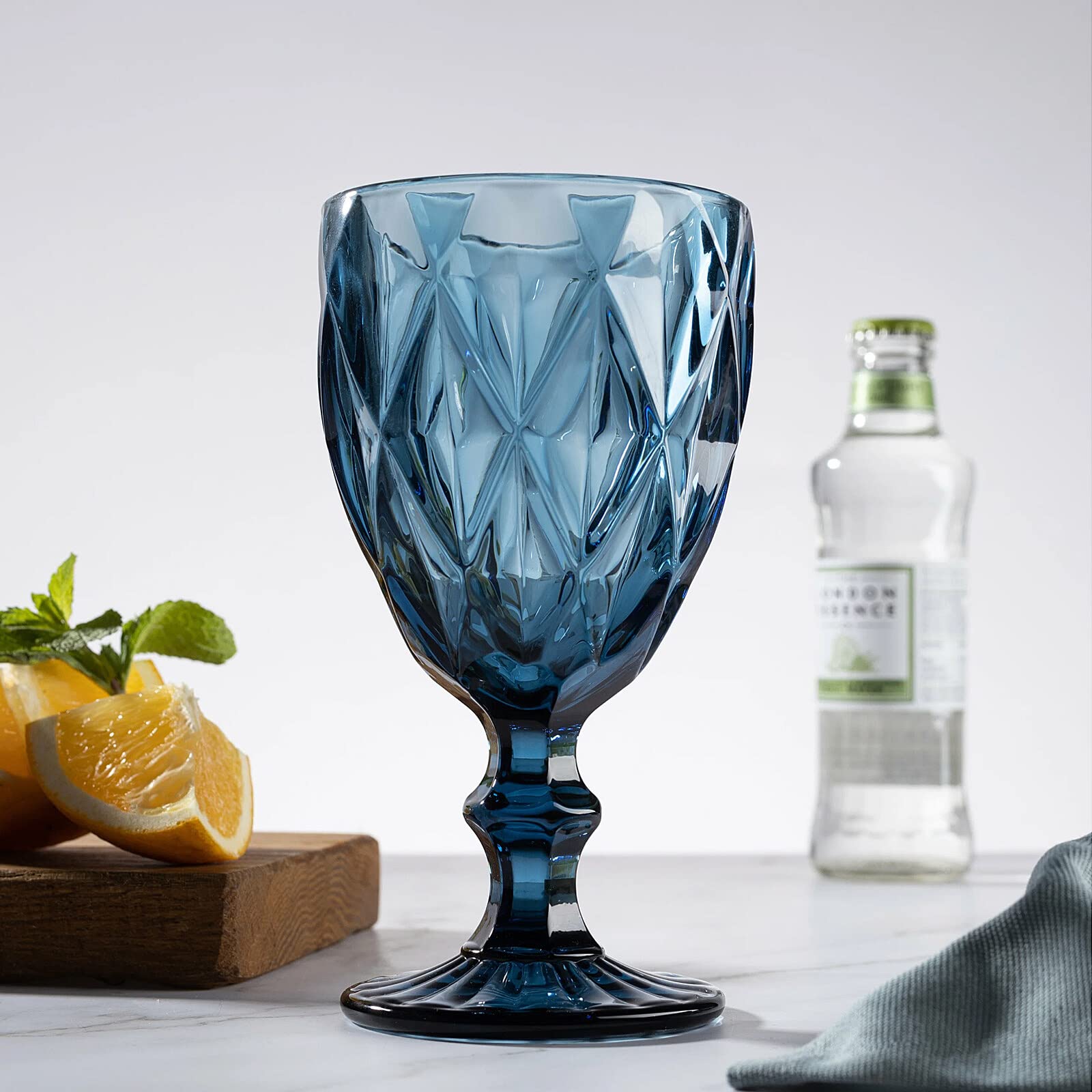 Kawlity 6pcs Glass Goblet Vintage Retro Glass Goblet Stemware Wine Goblet Wine Cup Glassware for Beverage Wine