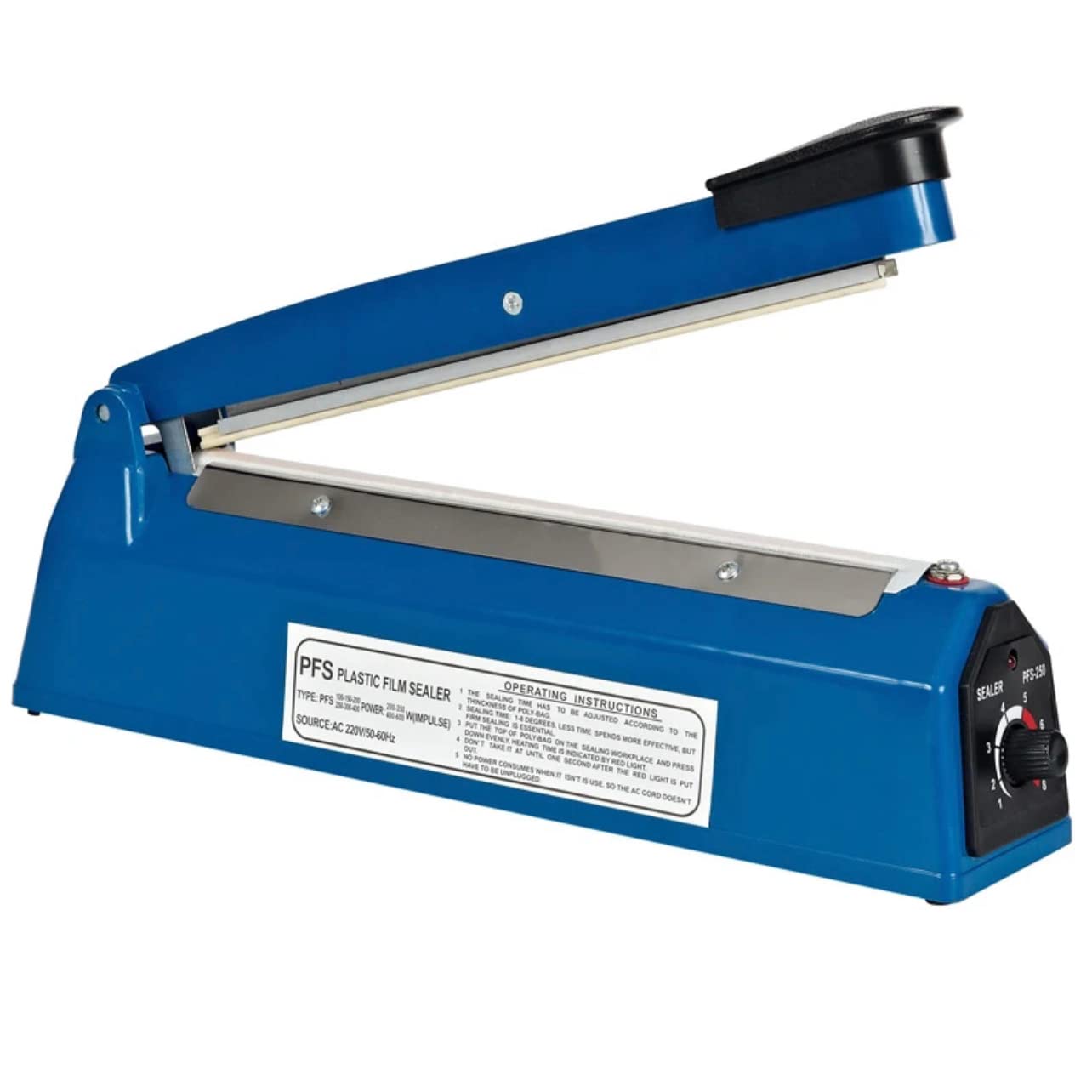 JIMBOH Impulse Sealer 8 Inch Manual Mini Bag Sealer Heavy Duty Heat Sealer Machine with Extra Replace Element Grip Manual Plastic Bags Sealer for Sealing Foods, PE & PP Bags