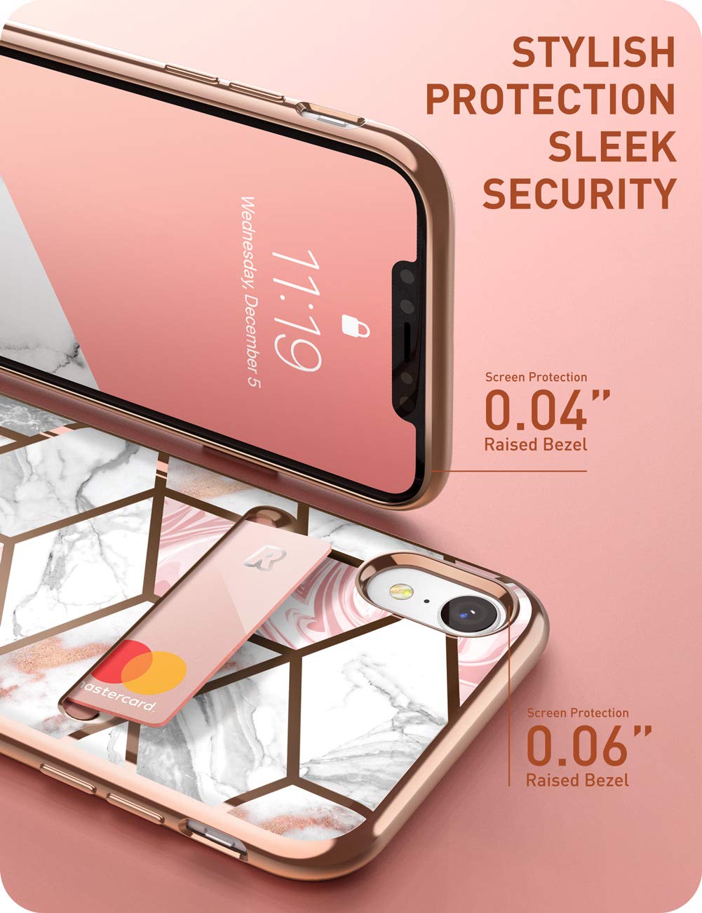 i-Blason Cosmo Wallet Slim Designer Wallet Case for Apple iPhone XR (Marble)