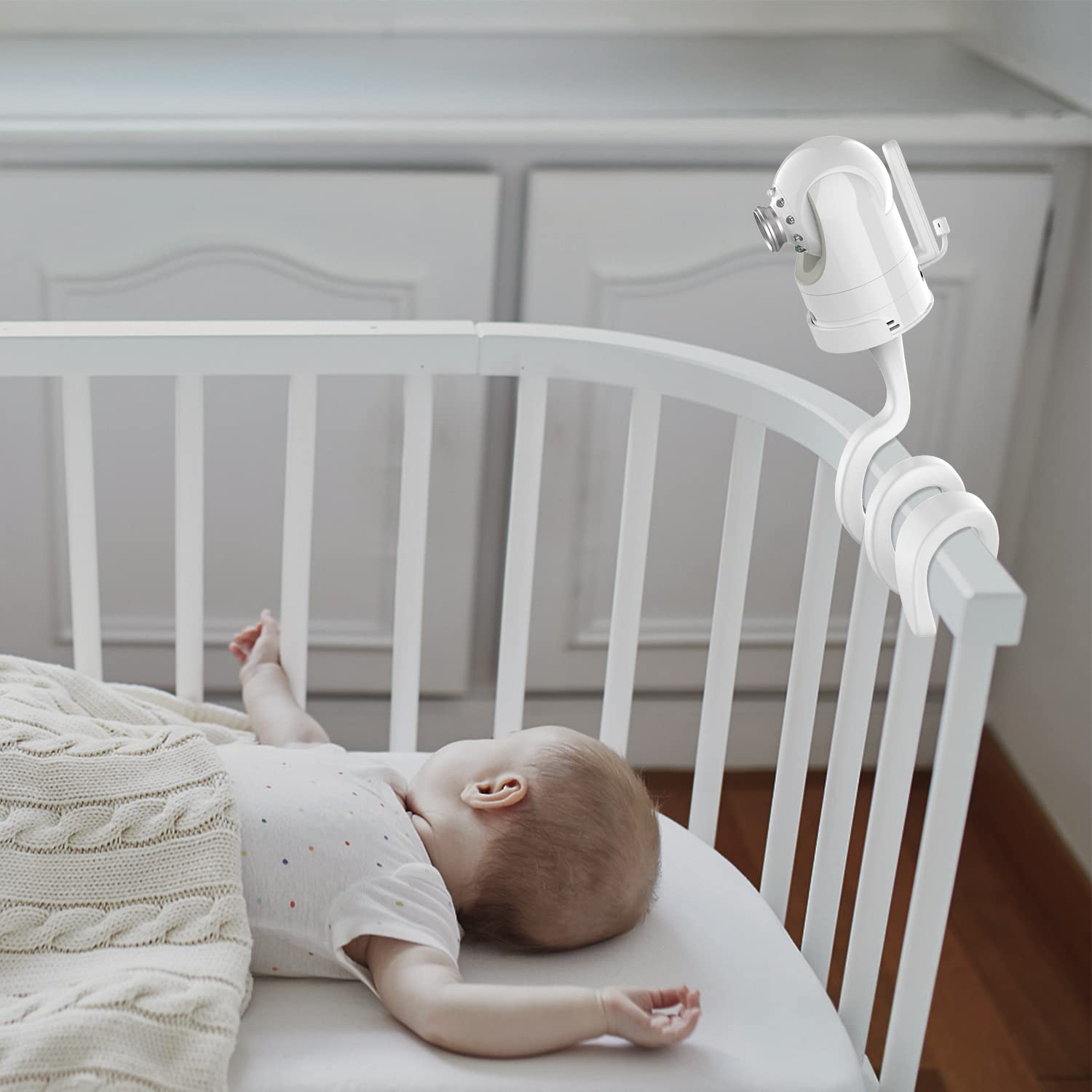 PROCHOP Flexible Mount for Infant Optics DXR-8 and DXR-8 Pro Baby Monitor, Baby Camera Flexible Mount ,Versatile Twist Mount Without Tools or Wall Damage- White