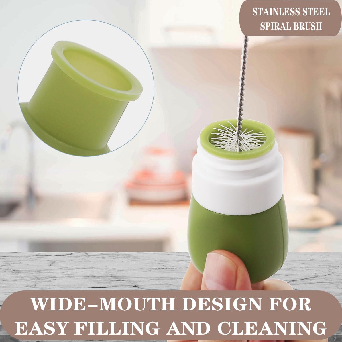 Ksooly 4-Pack 1.3Oz. Squeeze Salad Dressing Bottles with Cleaning Brush, Small Salad Dressing Container to Go, Portable Sauce Condiment Bottles, Food-grade Silicone, BPA Free