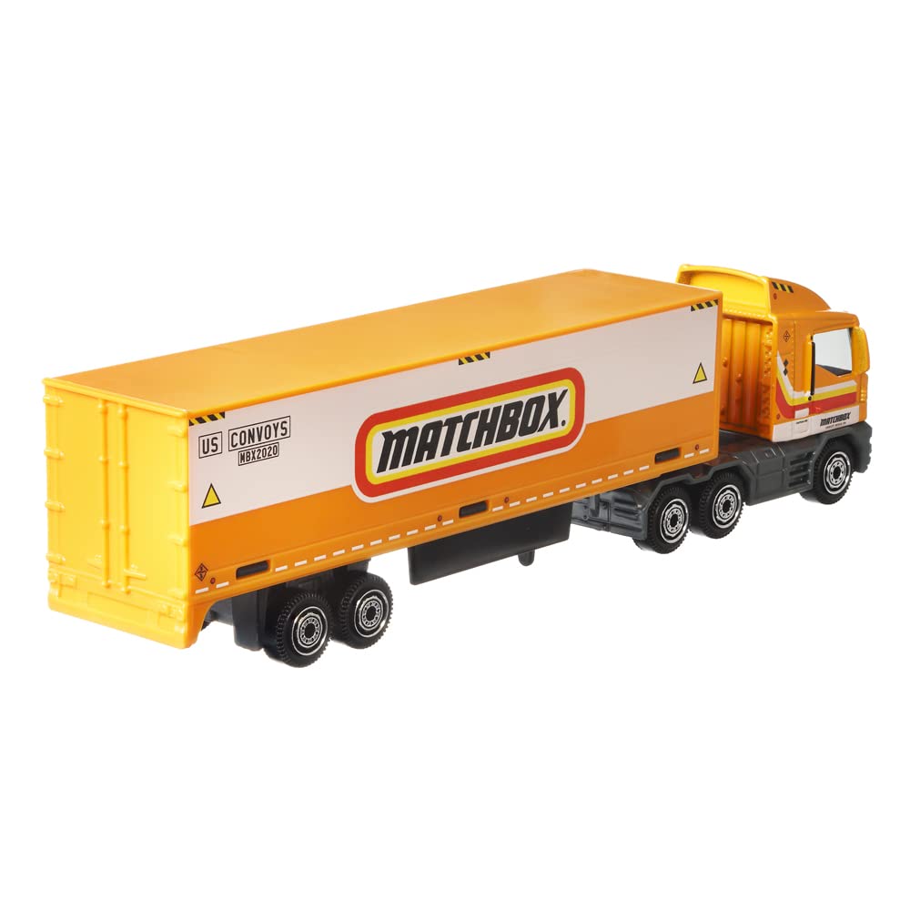 Matchbox Convoys Collectible Cars Die-cast Series - MBX Cabover & Box Trailer with Power Lift Forklift
