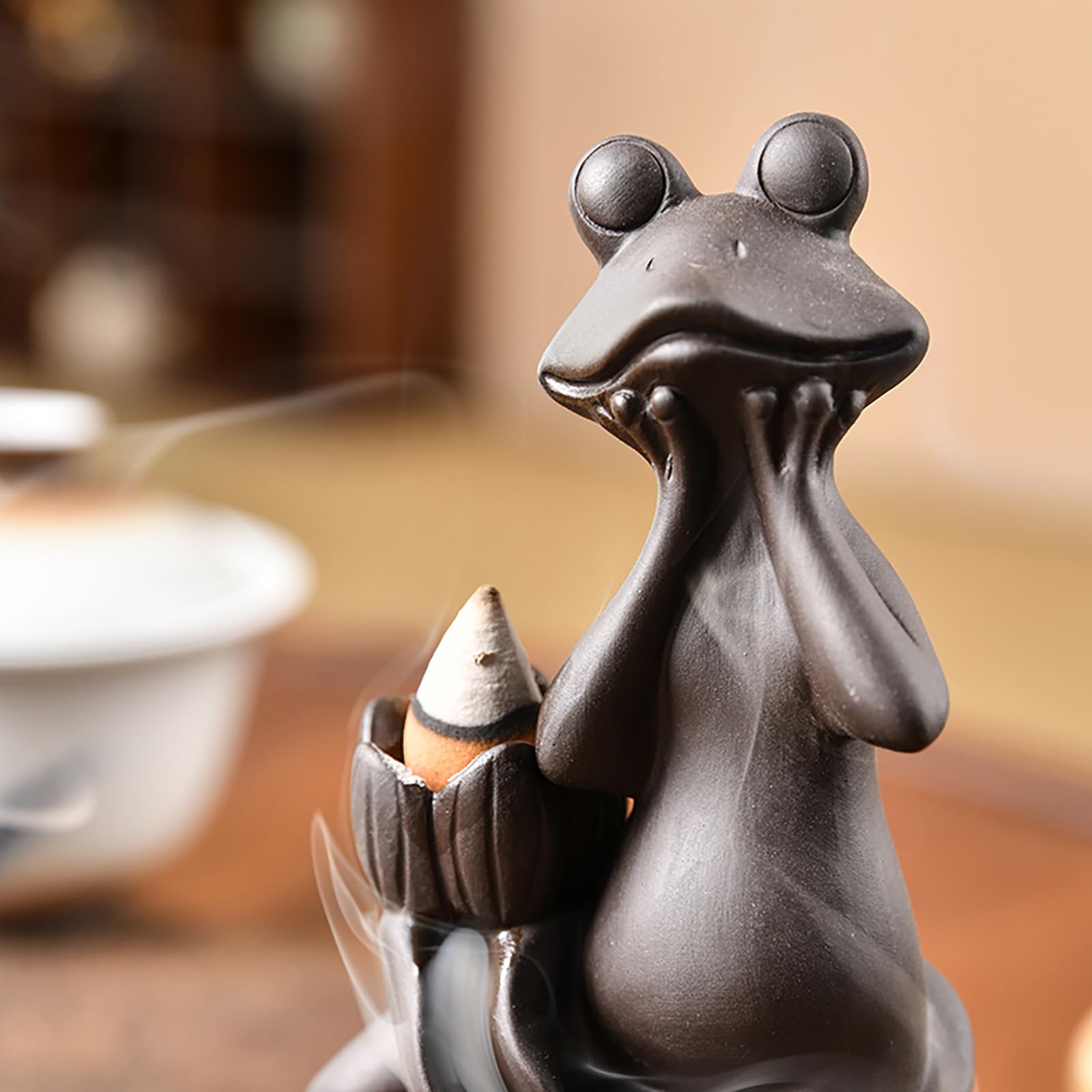 Jueison Backflow Incense Burner Incense Waterfall Burner Cute Pigs Deocr Ashtray Ash Catcher Incense Holder with 20 Incense Cones +30 Incense Sticks +1 Mat +1 Tweezer (Fruit)