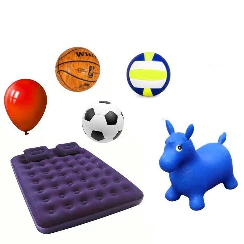 LORJE Exercise Ball Plug Replacement Kit with Needle, Nozzle, and Rubber Hose for Yoga, Pilates, Soccer, Basketball, Volleyball - 8 Pieces