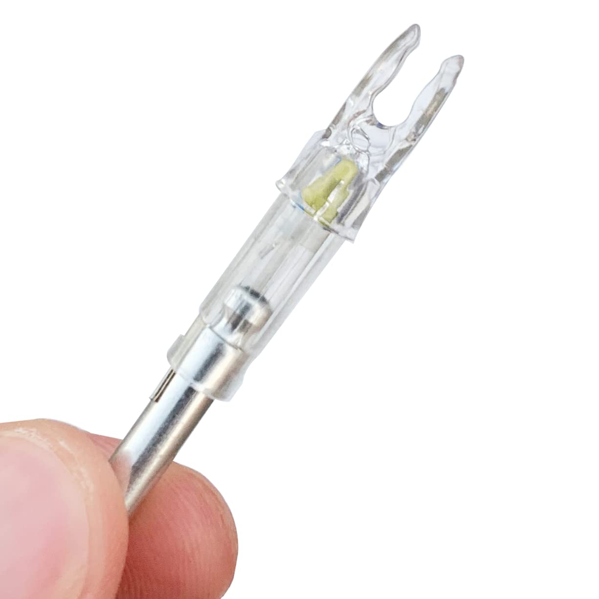 Lighted Nocks for Arrows, Crossbow Bolts (Pack of 12 with Case), 0.244"/ 6.2 mm Inside Diameter LED Archery Hunting (Yellow)