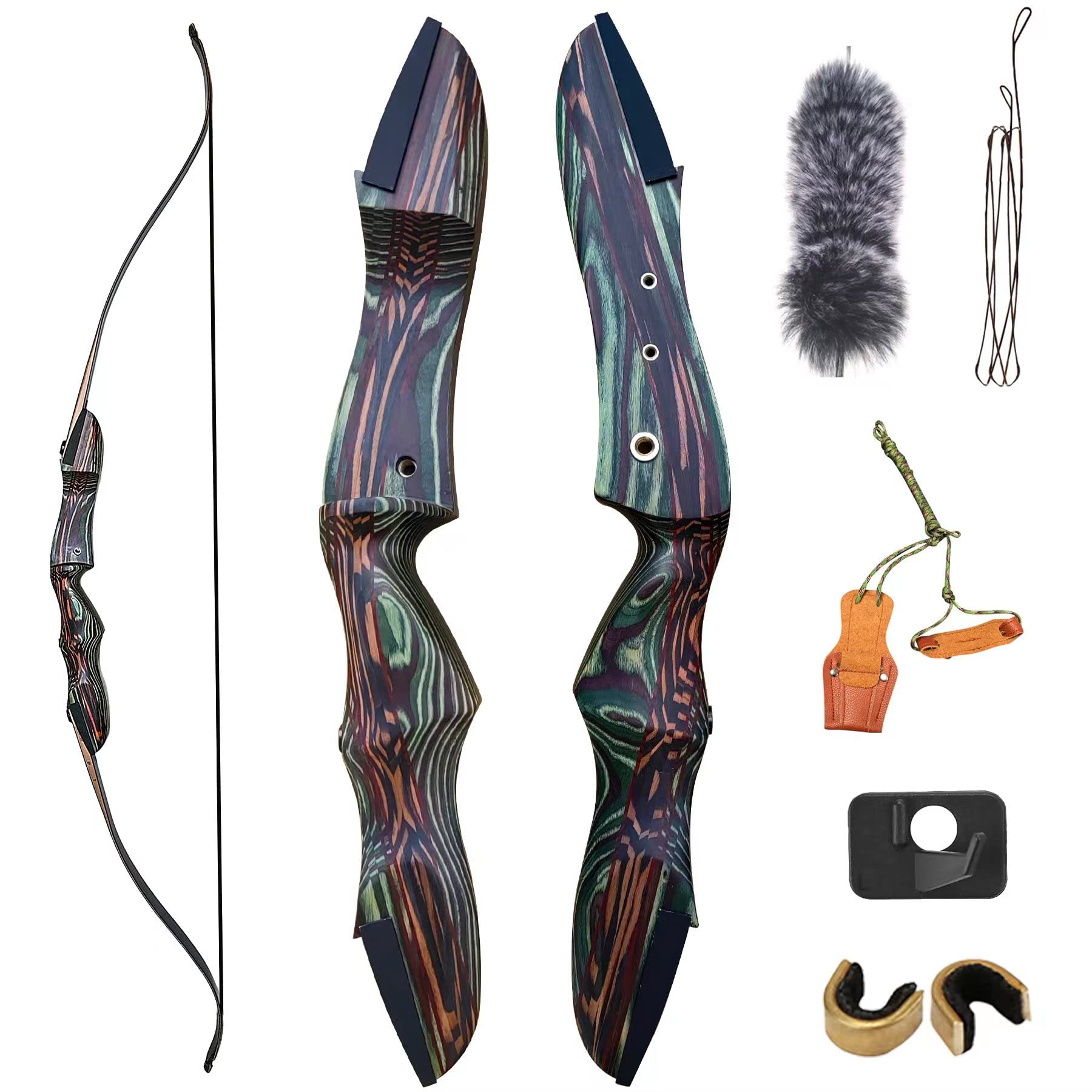 PG1ARCHERY Takedown Recurve Bow for Adults Traditional Hunting and Target 62 inch- Right & Left Handed - 30-60lbs (35lbs, Right Hand)