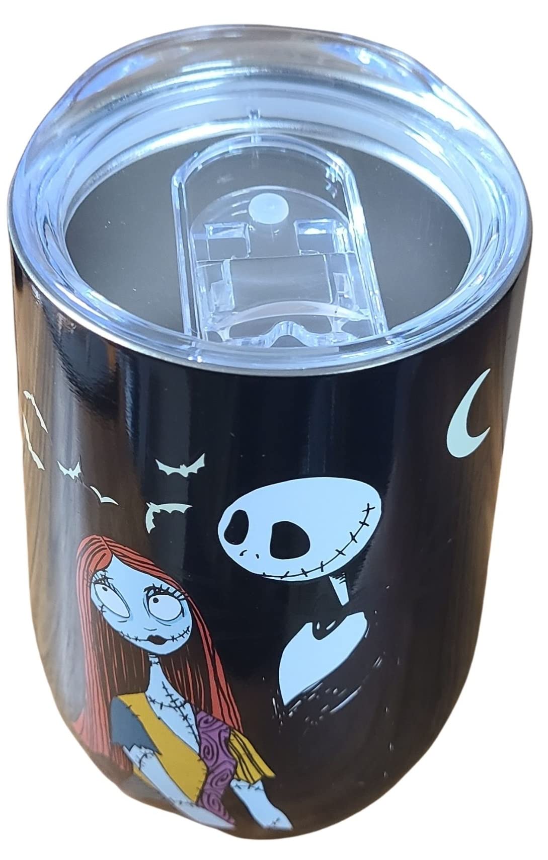 KCare The Nightmare Before Christmas 16oz Steel Stemless Wine Tumbler Featuring Jack and Sally