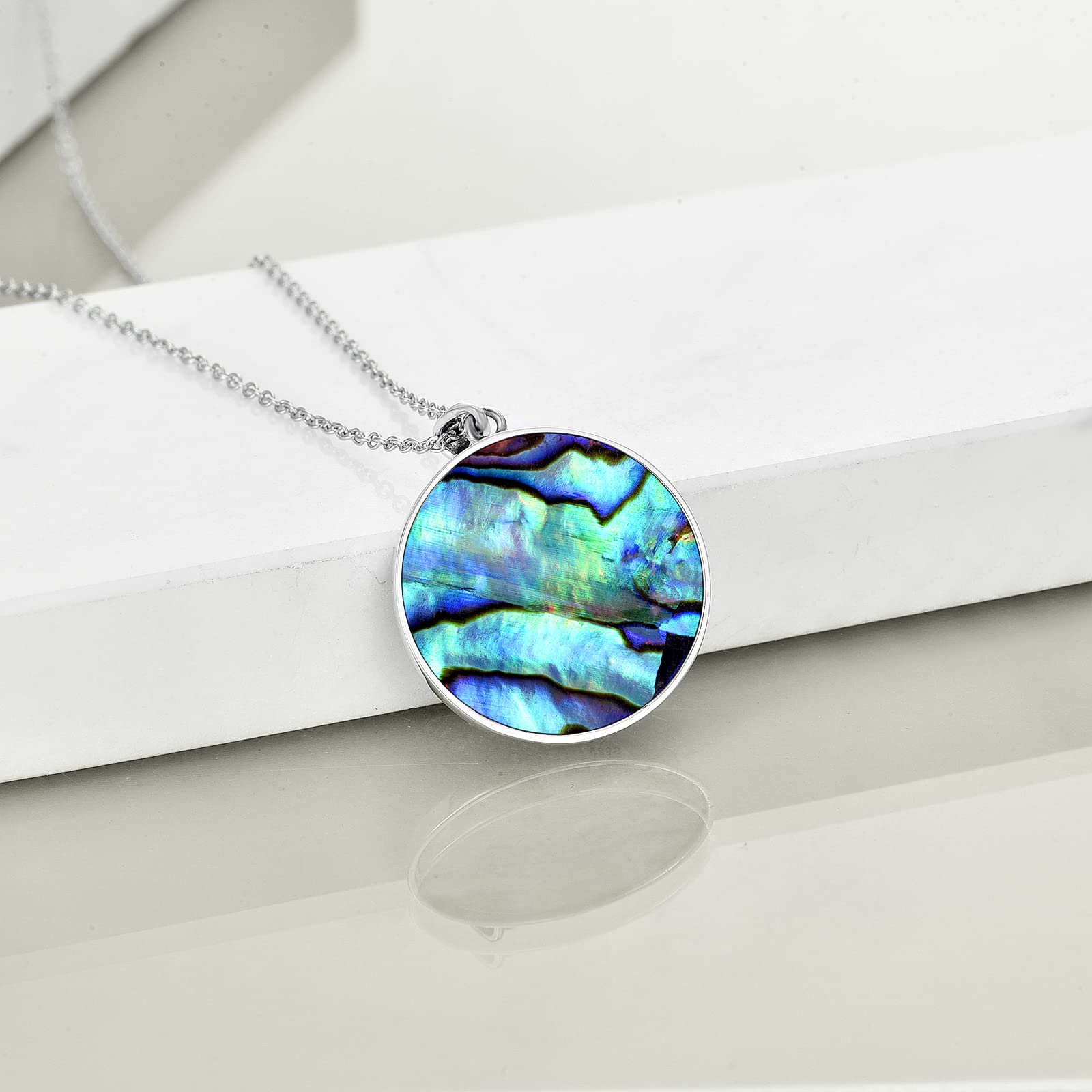 LUHE Dragon Necklace for Women Gifts Jewelry Sterling Silver Abalone Shell Irish Celtic Knot Dragon Pendant Necklace