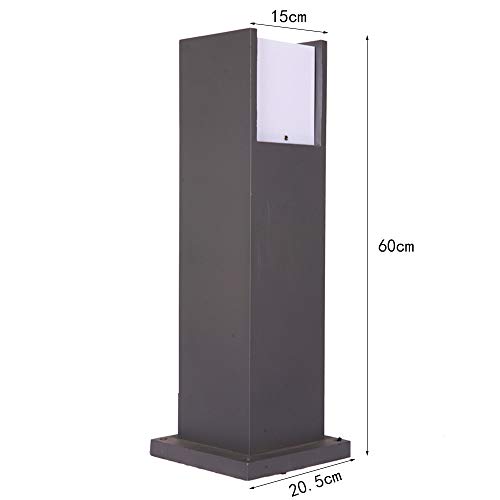 IBalody Modern Simple Outdoor Waterproof E27 Pillar Lights European Metal Aluminum Acrylic Post Lights Garden Gate Courtyard Home Villa Decorative Column Lamps