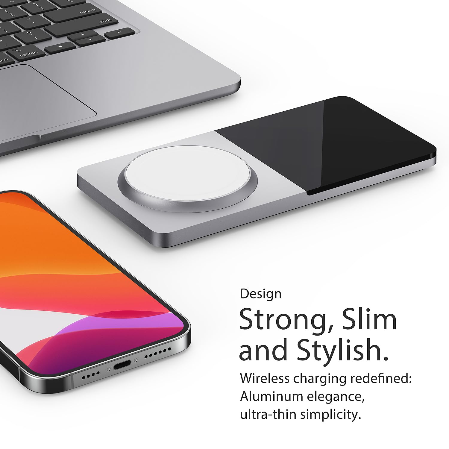 Mag-Safe Charger Stand for iPhone, Wireless Charger Stand for Apple Products, 2 in 1 Magnetic Charging Station for iPhone 15/14/13/12 Series, Airpods 3/2/Pro with Adapter (Sliver)