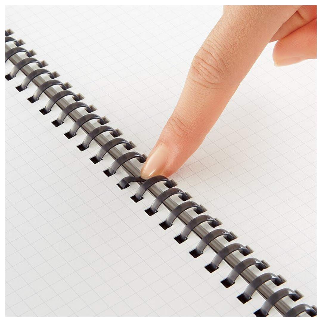 Kokuyo. Soft Ring Notebook Biz (Edge Title) A5, 5mm Grid 50 Sheets Black (ス-SJ231S5-D) - 4 Pack