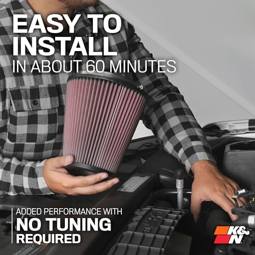 K&N Cold Air Intake Kit: Increase Acceleration & Towing Power, Guaranteed to Increase Horsepower up to 12HP: Compatible 3.5L, V6, 2017-2021 Ford/Lincoln (Expedition, F150 Raptor, Navigator), 63-2599