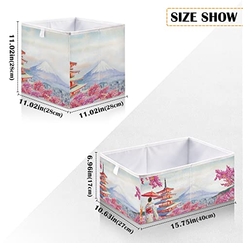 Japan Women Kimono Storage Basket Storage Bin Rectangular Collapsible Nursery Hamper Large Toy Chest Organizer for Boys Girls Toys
