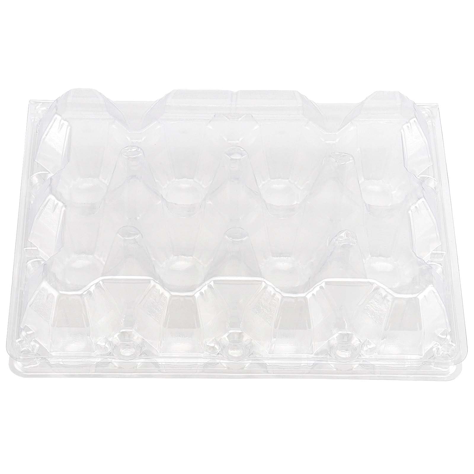 JAPCHET 100 Pack Plastic Egg Cartons, Clear 12 Egg Cartons Dozen Plastic Egg Carton Bulk for Kitchen, Fridge, Market and Farms