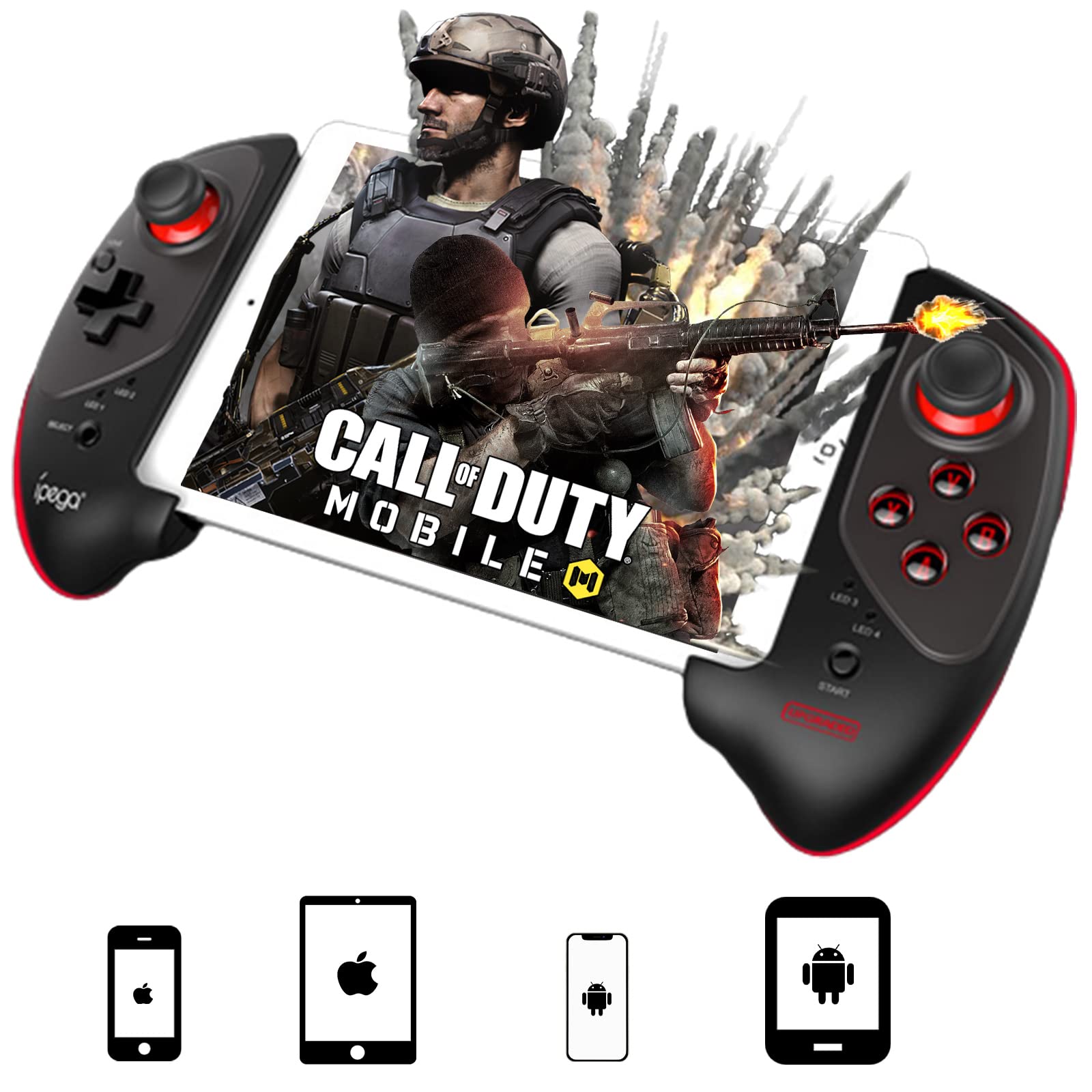 Megadream Wireless Mobile Game Controller Gamepad Joystick for iPad iOS iPhone 14/13/12, Android Samsung Tablet PC - 18+ Hour Battery Life - MFi Certified - Call of Duty - Apex Legends