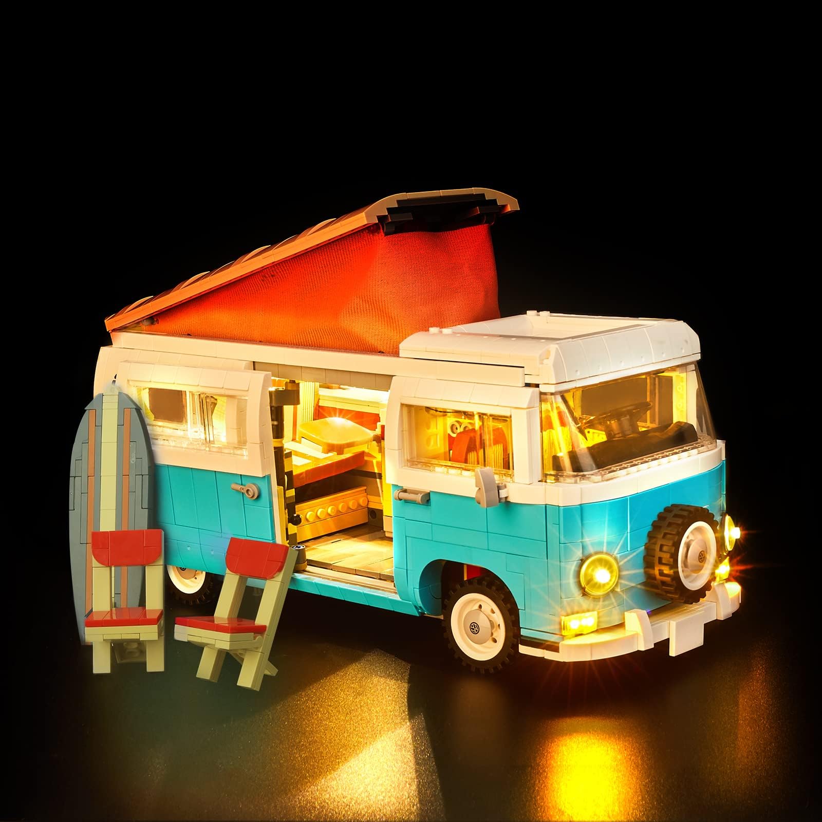 MIXIAOKIT LED Lighting Kit Compatible with Lego Volkswagen T2 Camper Van 10279 VW Bus Building Blocks Model (Model Set Not Included)