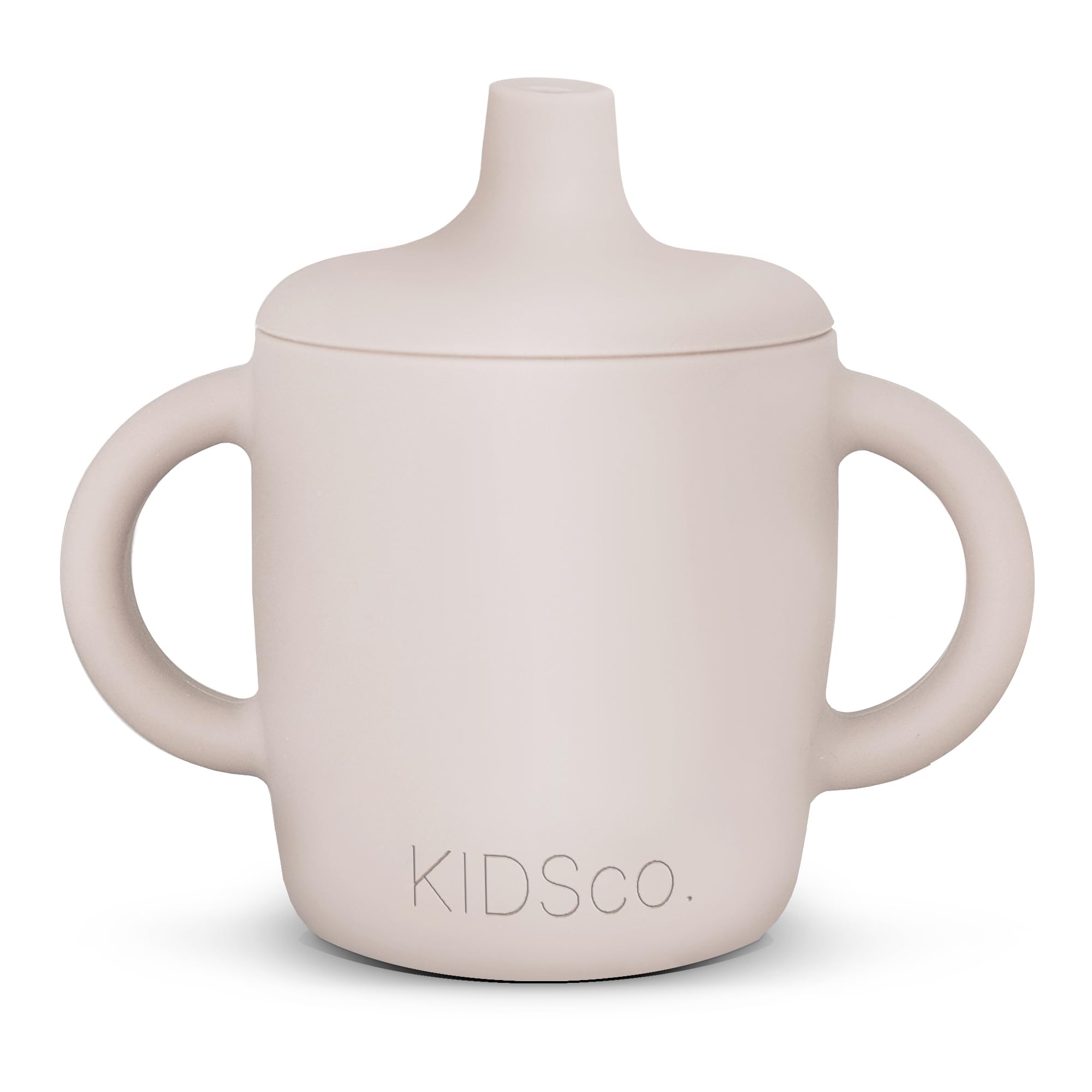 KIDSco. Silicone Sippy Cup and Training Cup for Baby 6 months+ Soft Spout and Handles Unbreakable Easy Grip for Babies 6-12 months and Toddlers 1-3 years 5oz/150ml (Sandy Shore)