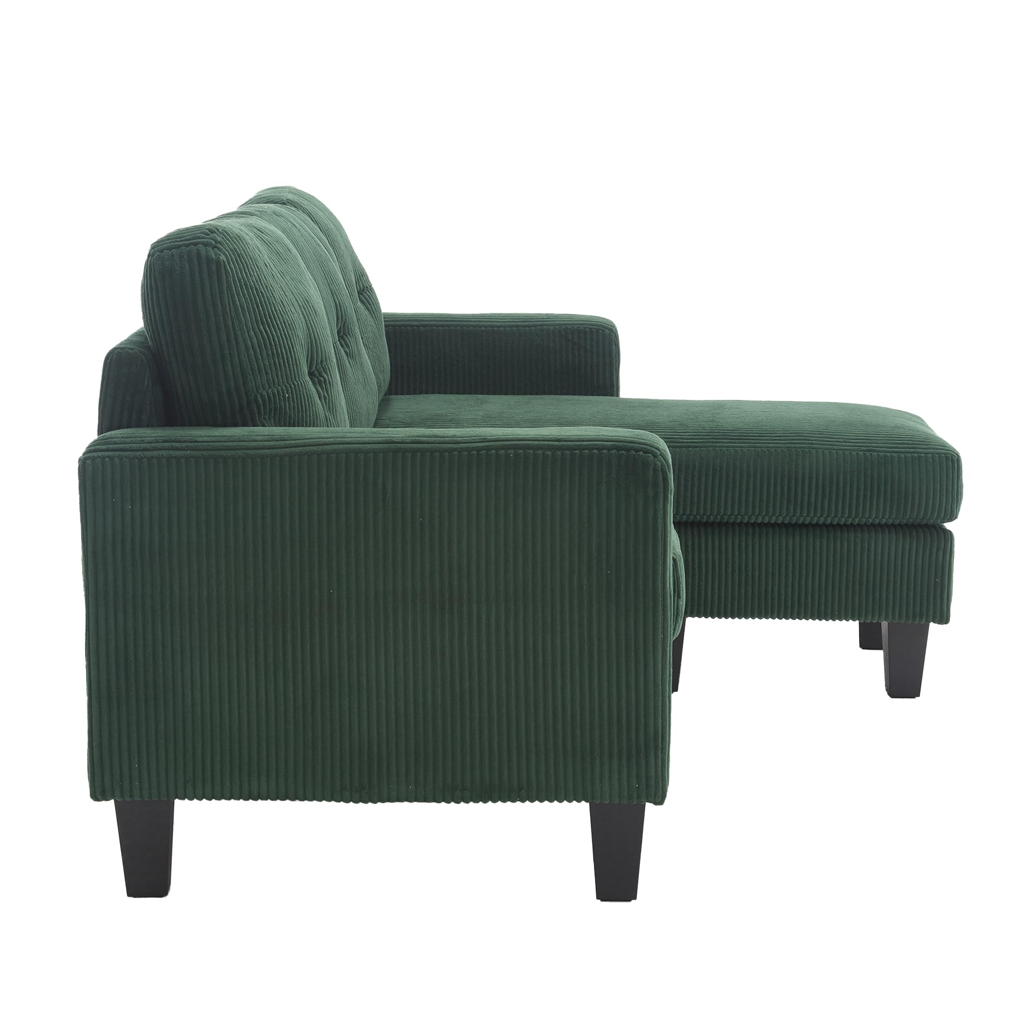 Xuanlur L Shaped Couch with Ottoman, Modern Convertible Sectional Sofa with Reversible Chaise, Sleeper Sofa Couch for Living Room, Bedroom, Apartment, Lounge, Velvet, Emerald