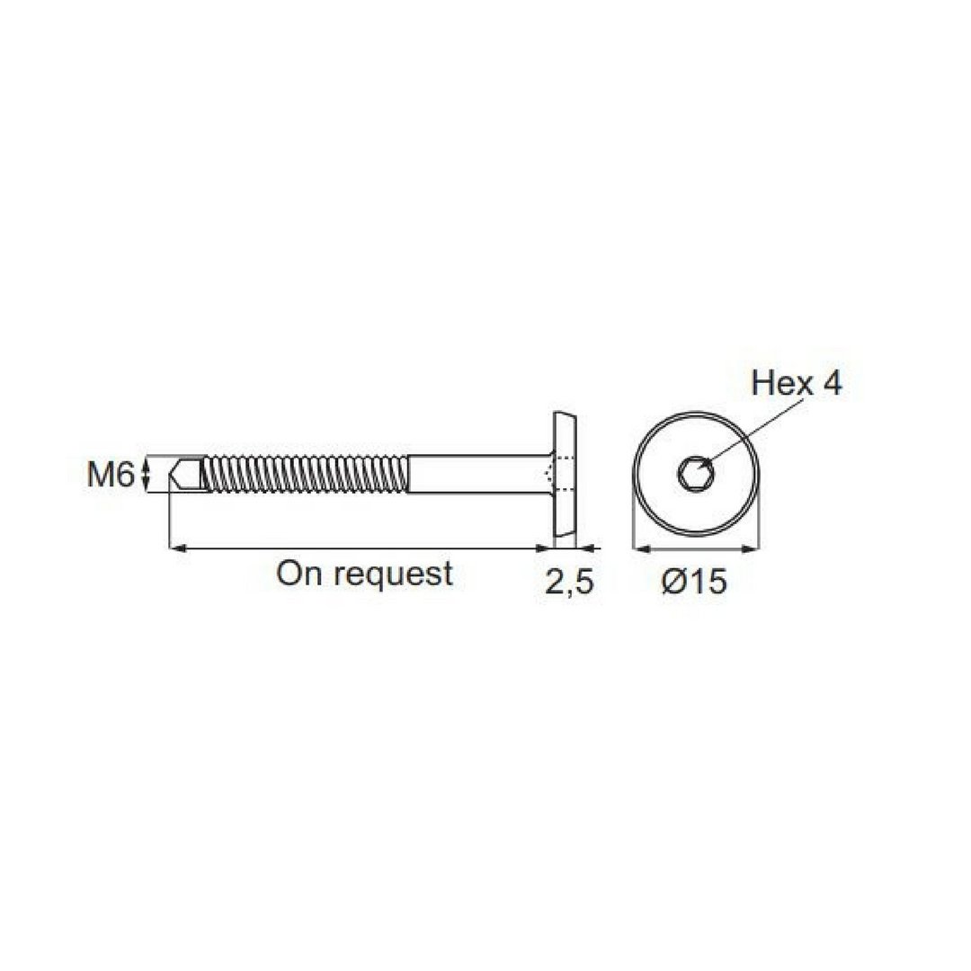 M6 Threaded Half Moon Mini Luna Washers with 100mm Furniture Connecting Bolts for Bunk Beds Cots - Set of 16