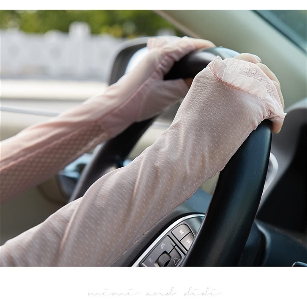 Loose Ice Sleeve Gloves Half Finger Thin Sleeve Sleeve Artifact Summer Lady Driving and Cycling (Color : A, Size : 54 * 7cm)
