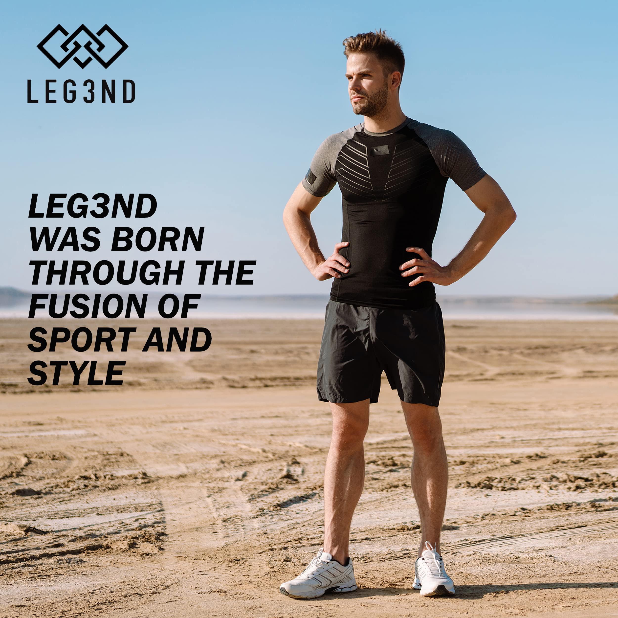 LEG3ND Mens Workout Shorts β 3 Pack Tech Running Quick Dry Gym Shorts with Zip Pockets